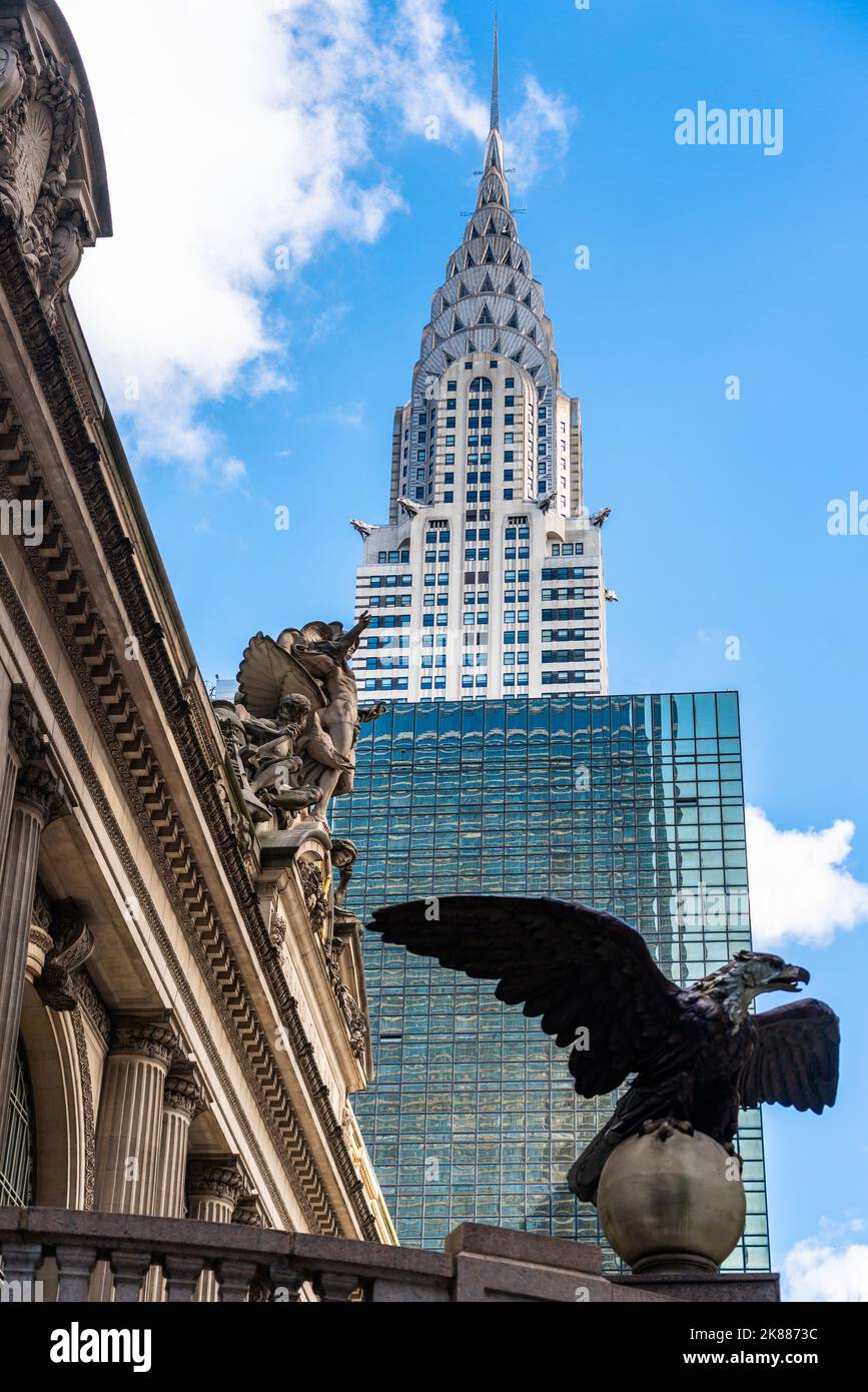 New York City, United States - September 20, 2022. The spire of the ...