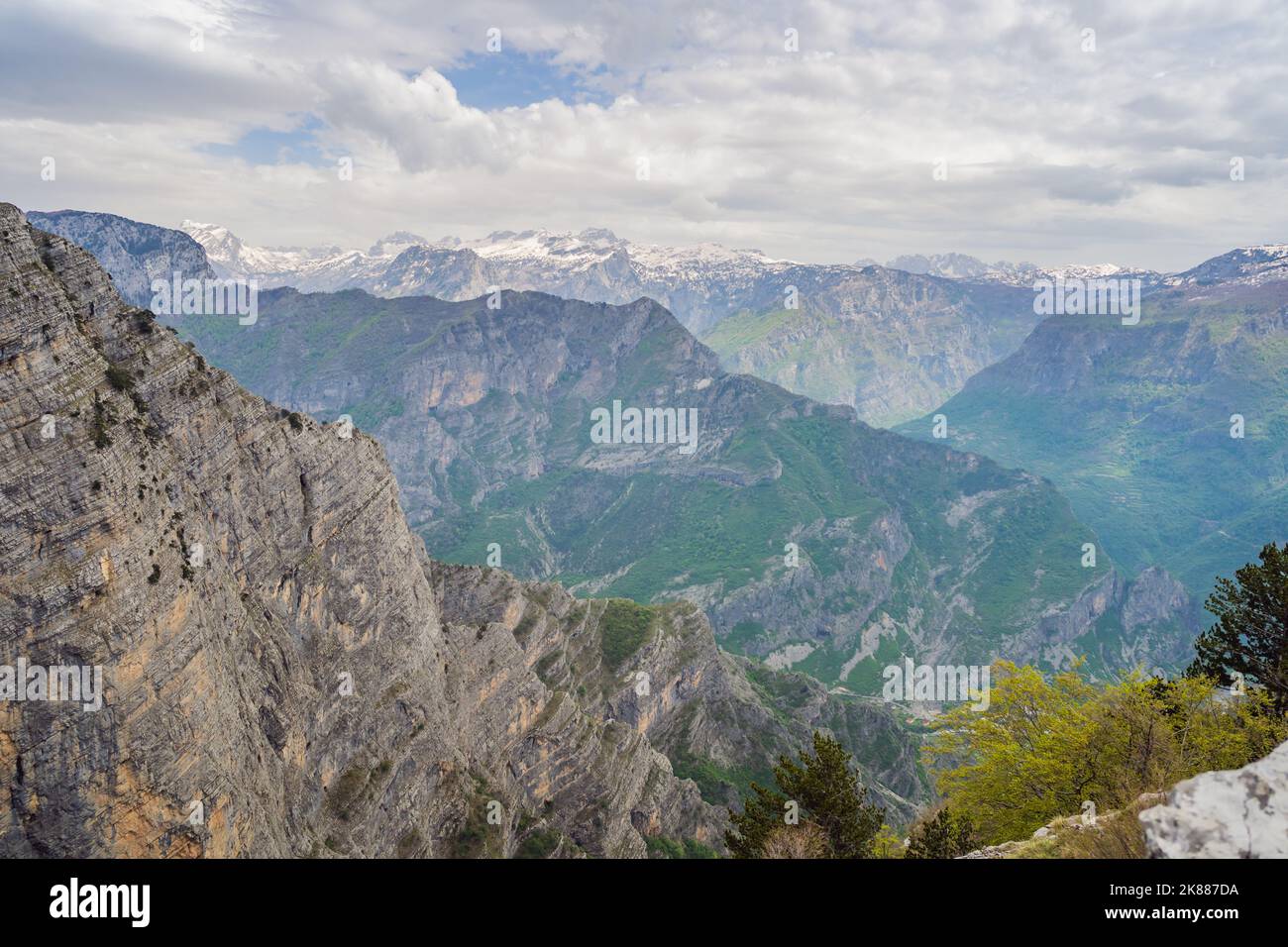 Breathtaking panoramic view of the Grlo Sokolovo gorge in Montenegro ...