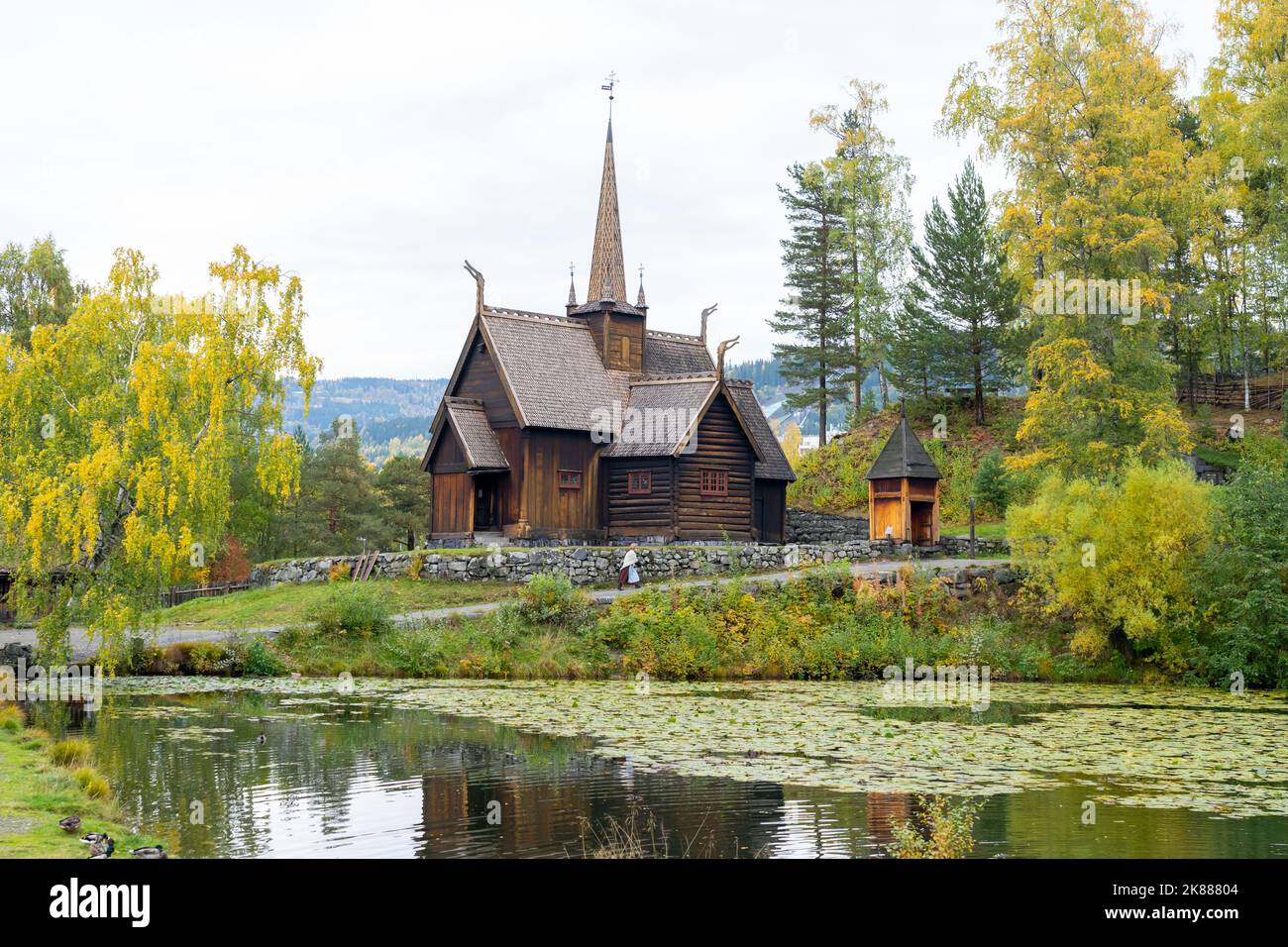 The Garmo Stave Church at Maihaugen Open-Air Museum in Lillehammer ...