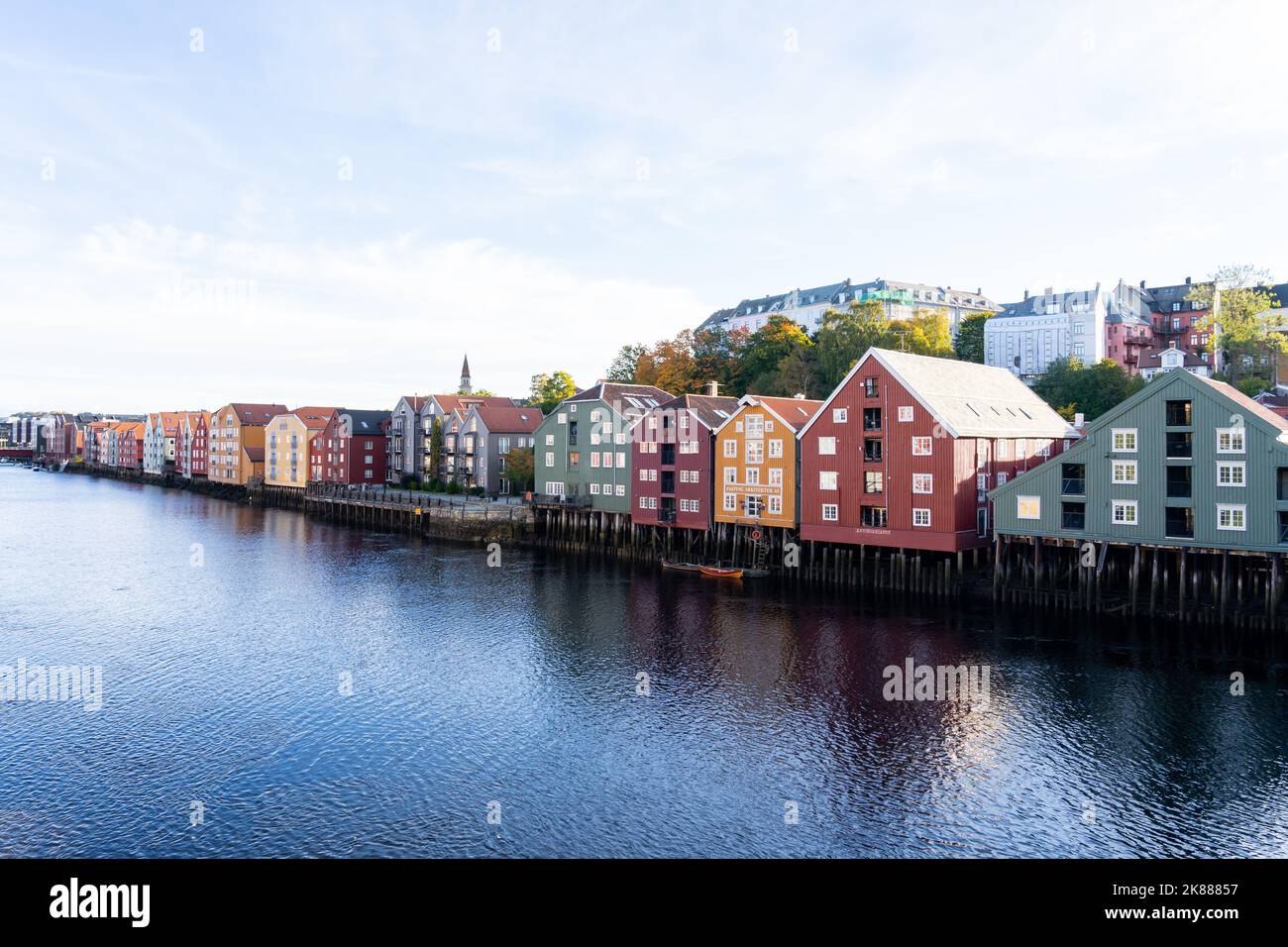 Waterfront colorful houses in Bakklandet, a neighborhood in the city of ...