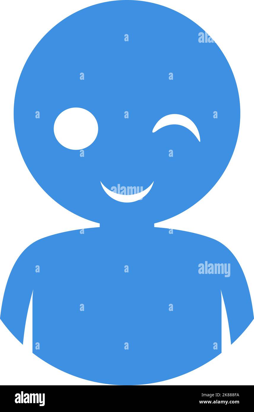 Human face emoticon winking expression hi-res stock photography and ...