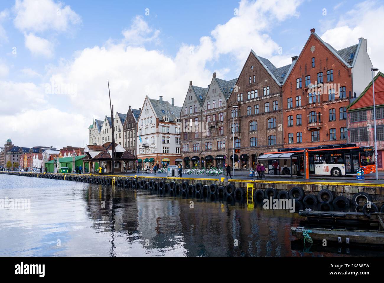 Bergen, Norway - October 10, 2022: Colorful Bryggen Hanseatic Wharf ...