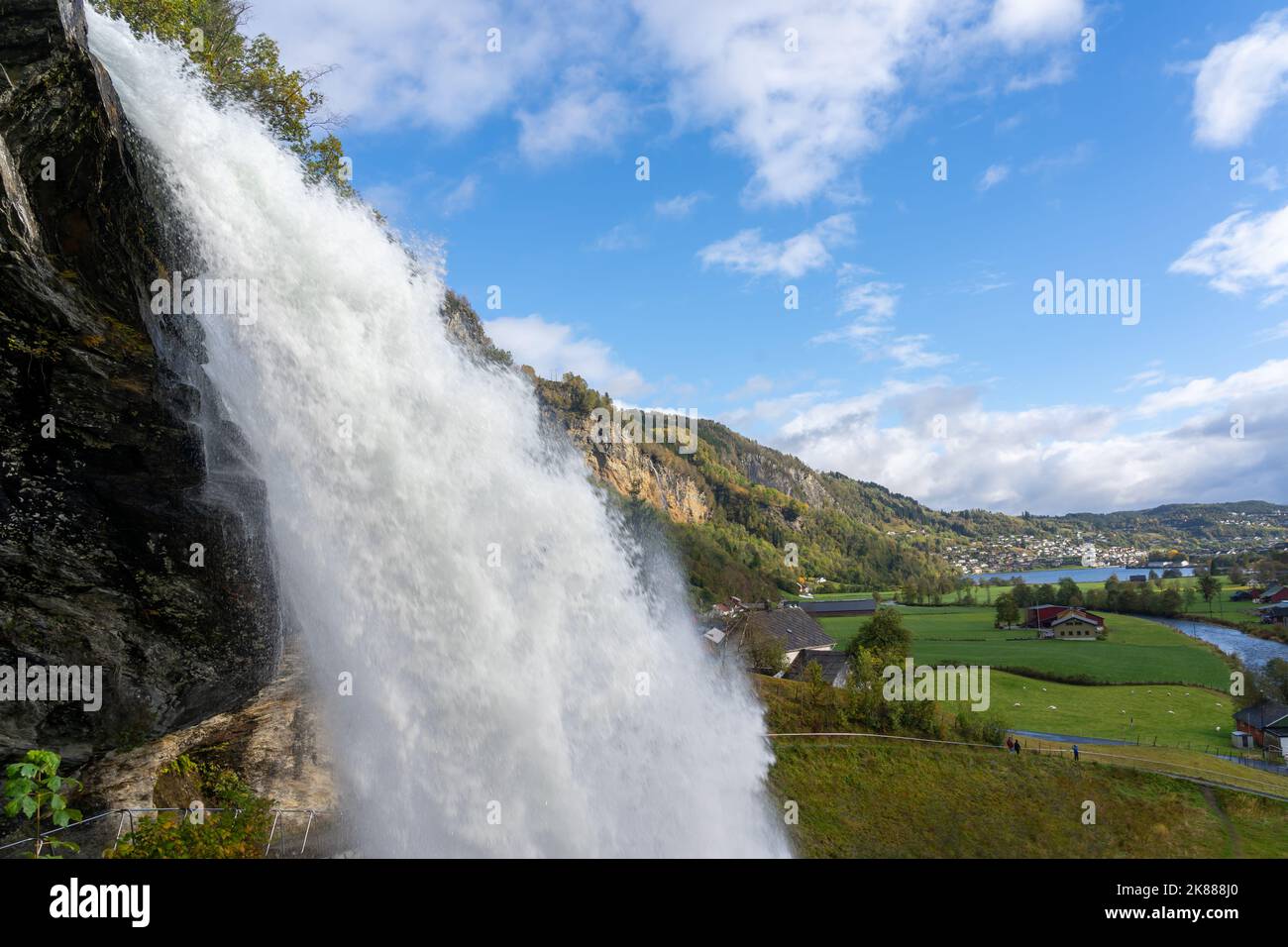 Steinsdalsfossen Waterfall in Vestland, Norway Stock Photo - Alamy