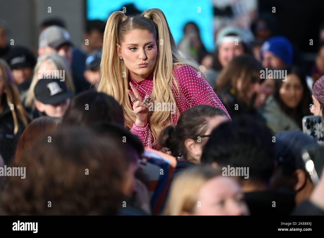 Megan Trainor interacts with fans between songs on NBC's "Today ...