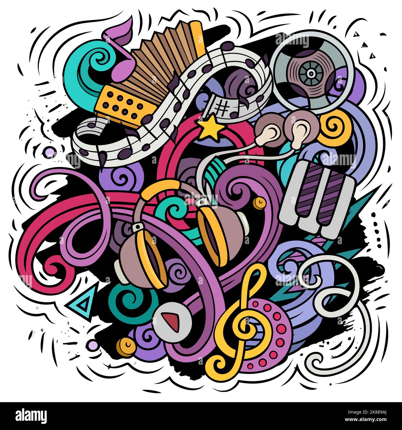 Music cartoon vector illustration Stock Vector Image & Art - Alamy