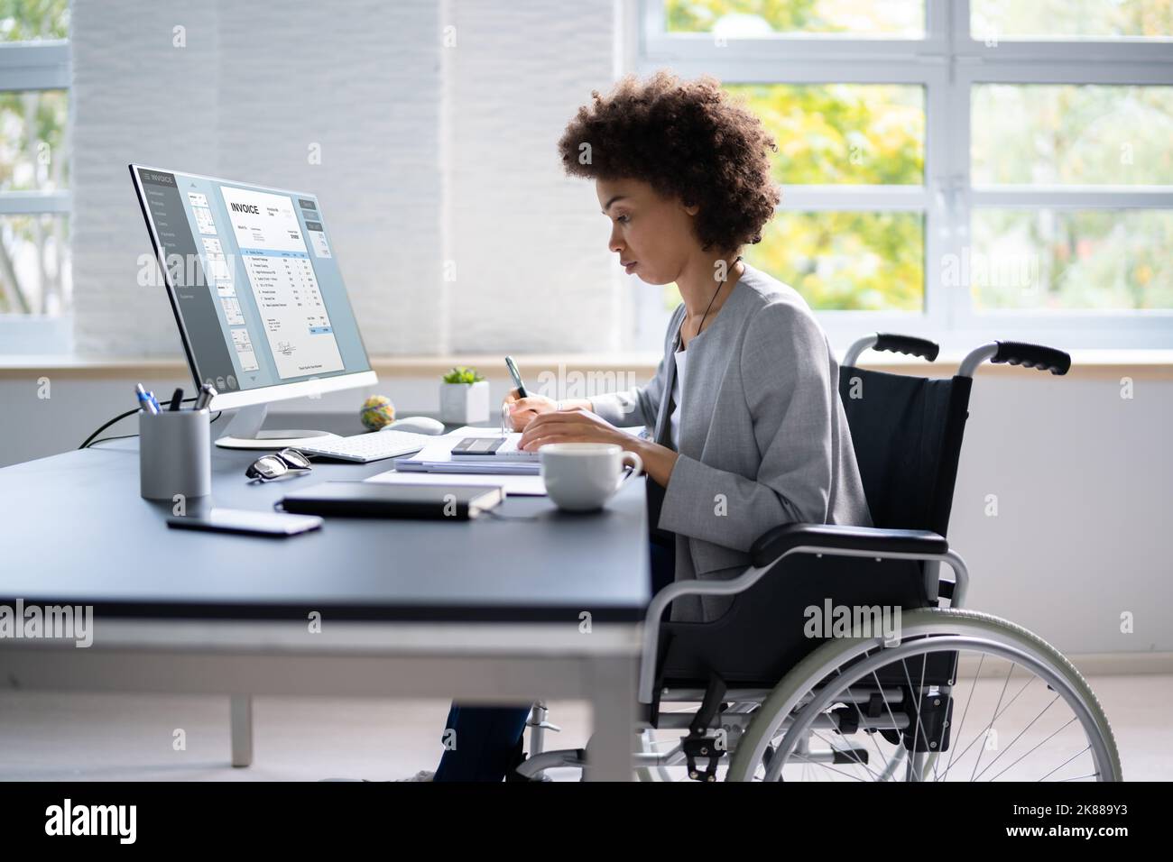 Electronic Invoice Statement, E Tax Software On Computer Stock Photo ...