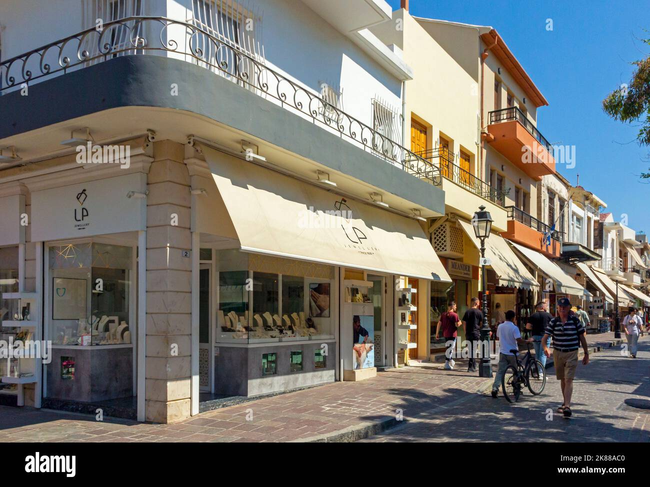 Shops in the centre of the town at Rethymno or Rethymnon a resort town ...