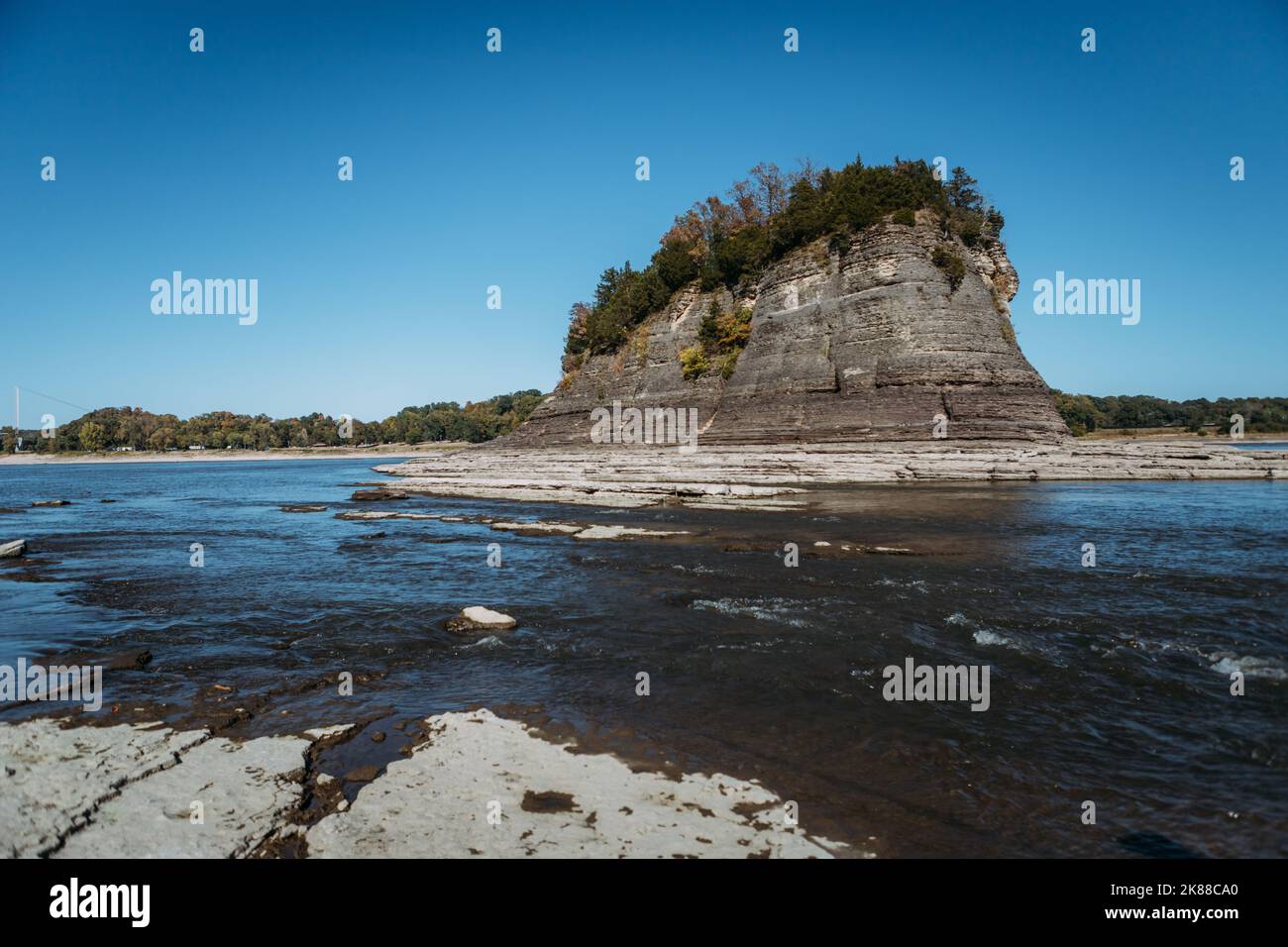 Landscape view of Tower Rock on Mississippi River Stock Photo - Alamy