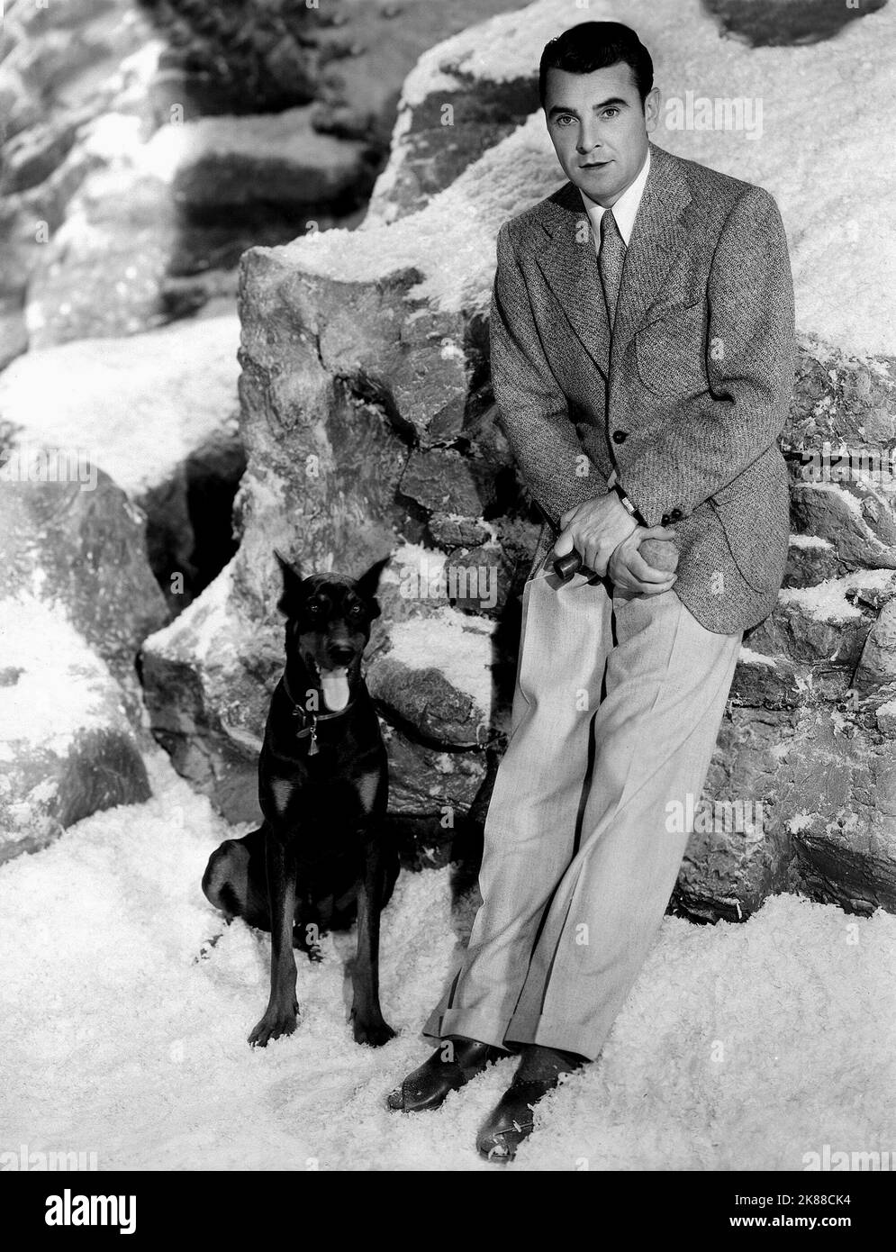 George Brent With Dog Actor 01 May 1935 **WARNING** This Photograph is ...