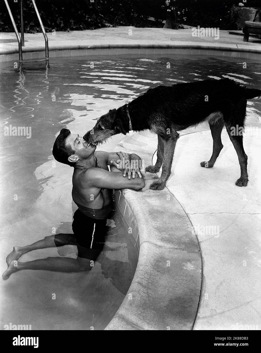 George Nader With Dog Actor 01 May 1956 **WARNING** This Photograph is ...