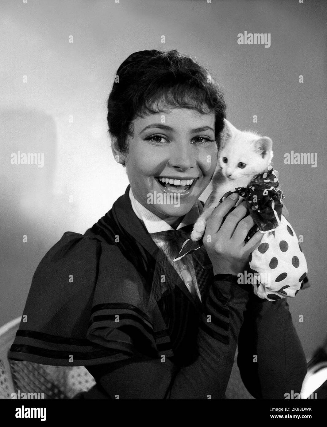 Gerlinde Locker With Cat Actress 01 May 1957 **WARNING** This ...