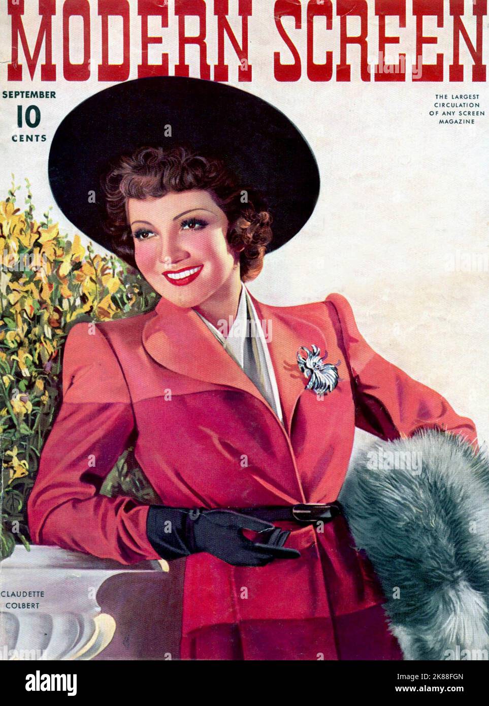 Claudette Colbert Modern Screen Magazine Cover 01 September 1940 ...