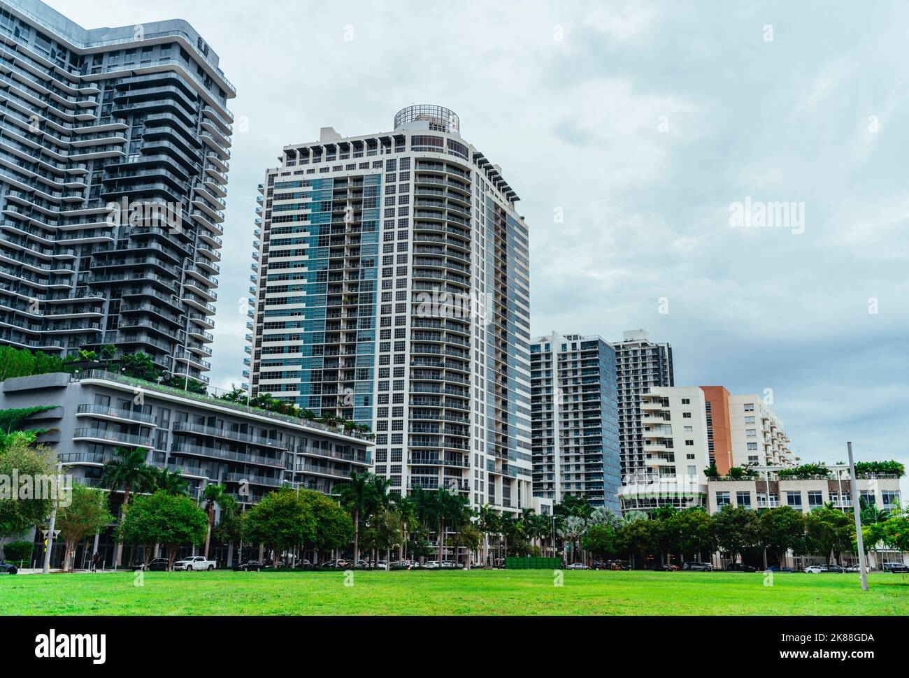 buildings in downtown city midtown miami Stock Photo - Alamy