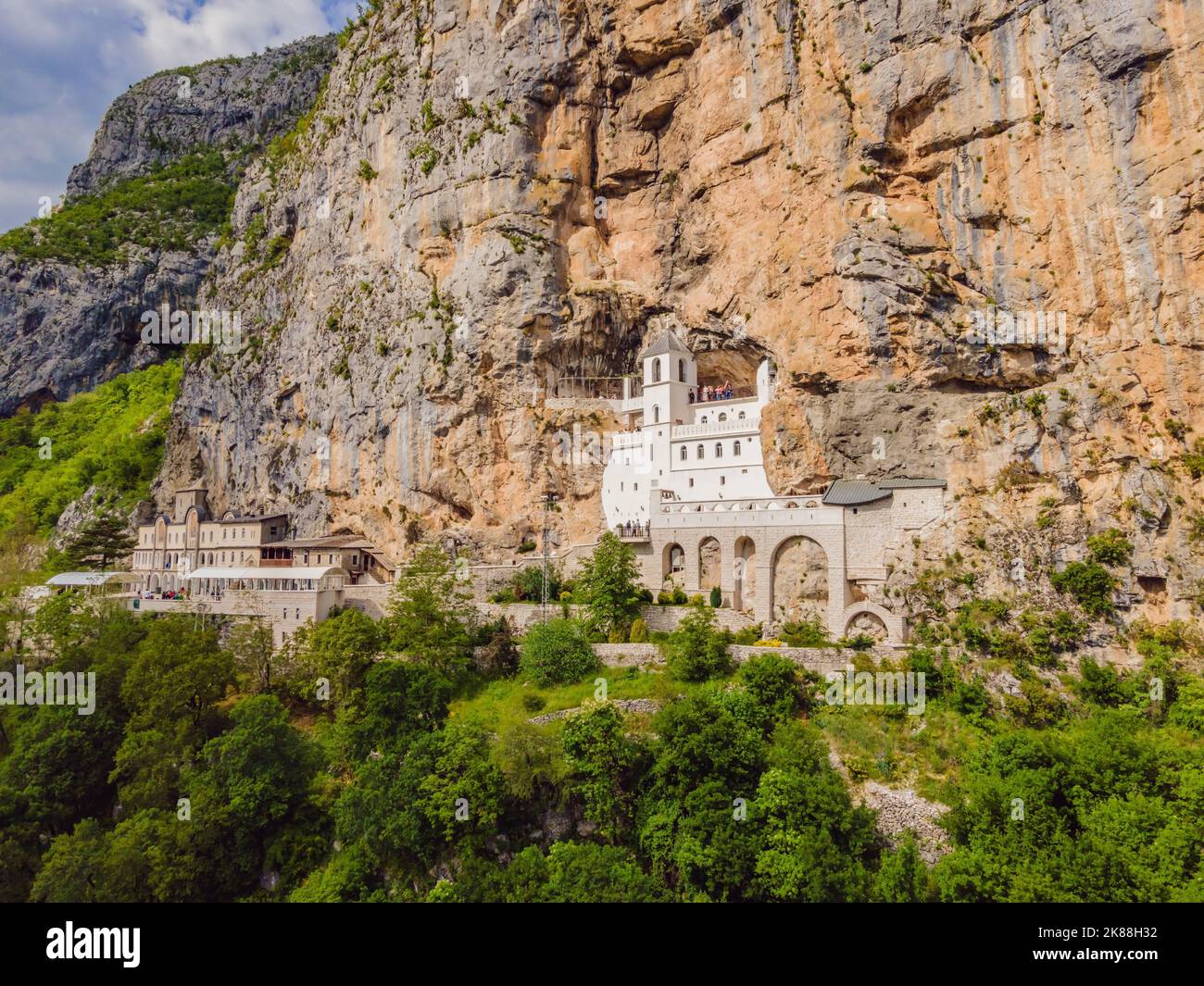 Monastery of Ostrog, Serbian Orthodox Church situated against a ...