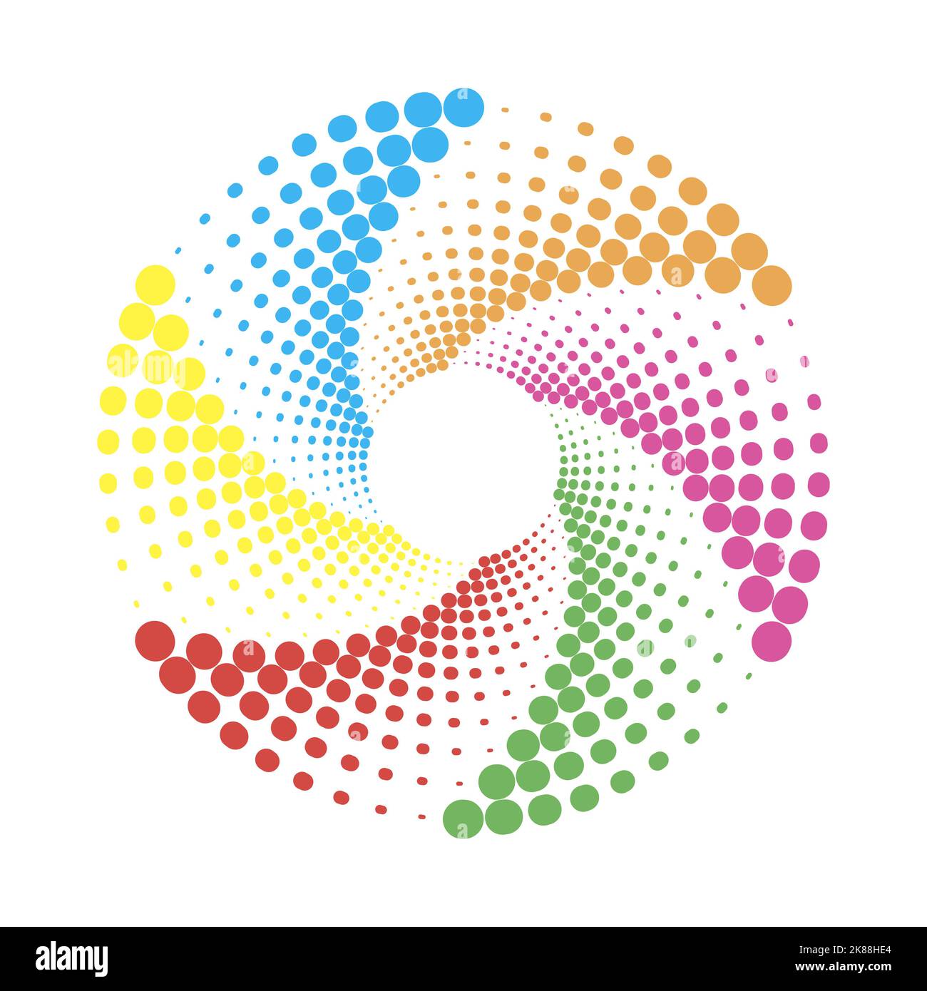 Circle Dotted Colorful Icon Isolated on White Background Stock Photo ...