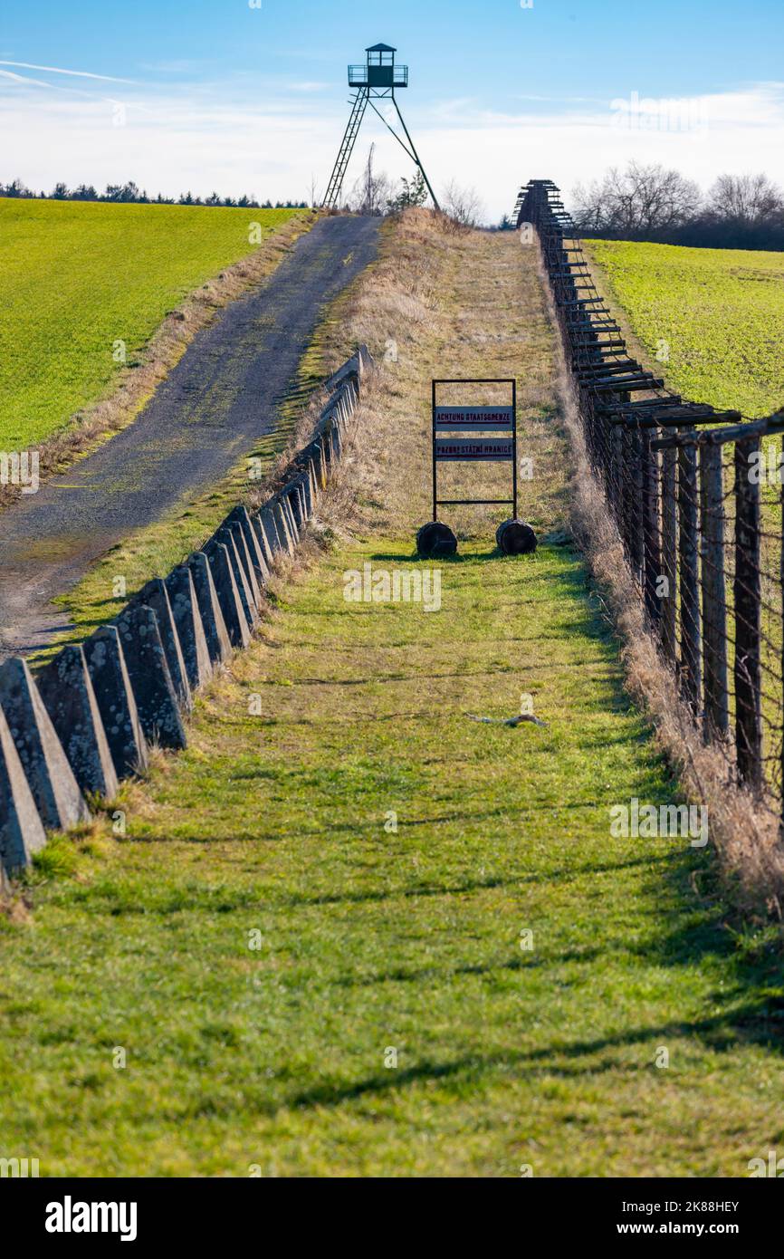memorial of iron curtain in Cizov, Southern Moravia, Czech Republic ...