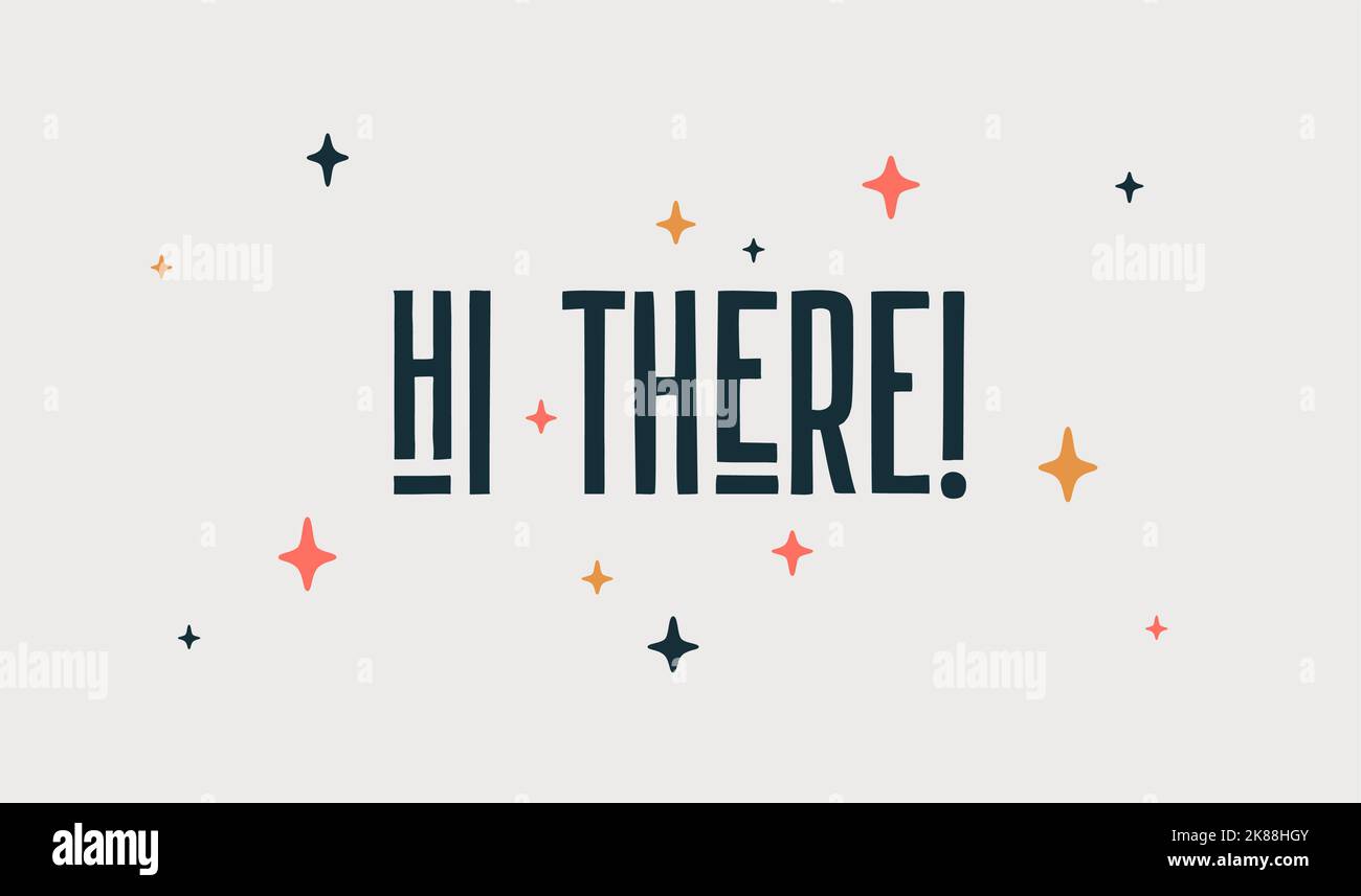 Hello. Poster with hand drawn lettering Hello. Hand drawn vintage ...