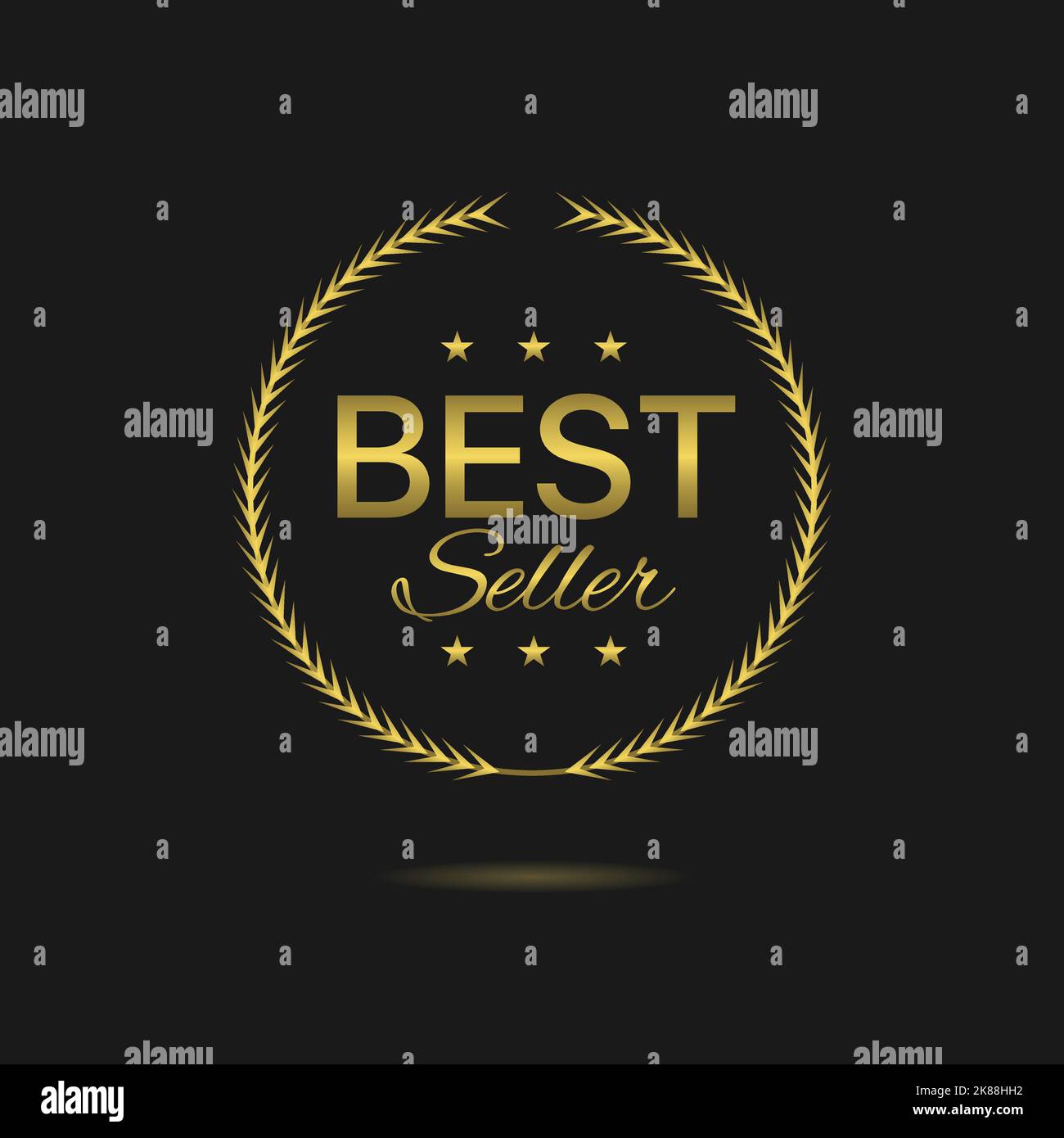 Best seller Golden laurel wreath label Stock Vector Image & Art - Alamy