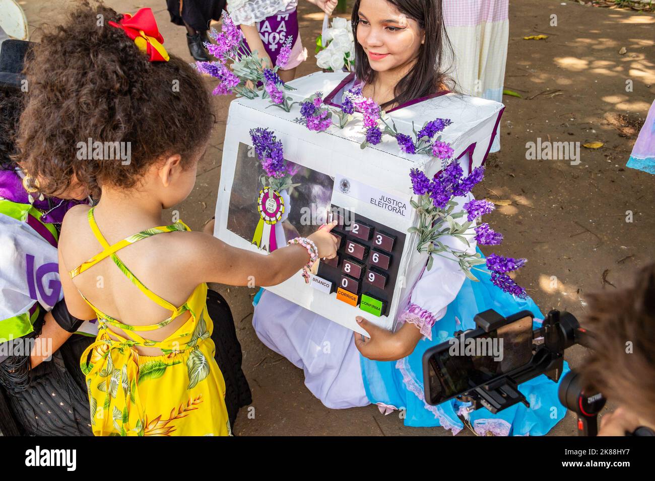 Goiânia, Goias, Brazil – October 12, 2022: A young woman dressed as an ...