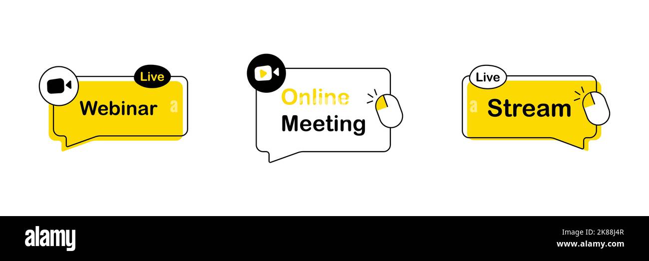 Live Webinar Label Icon Set Stock Vector Image & Art - Alamy