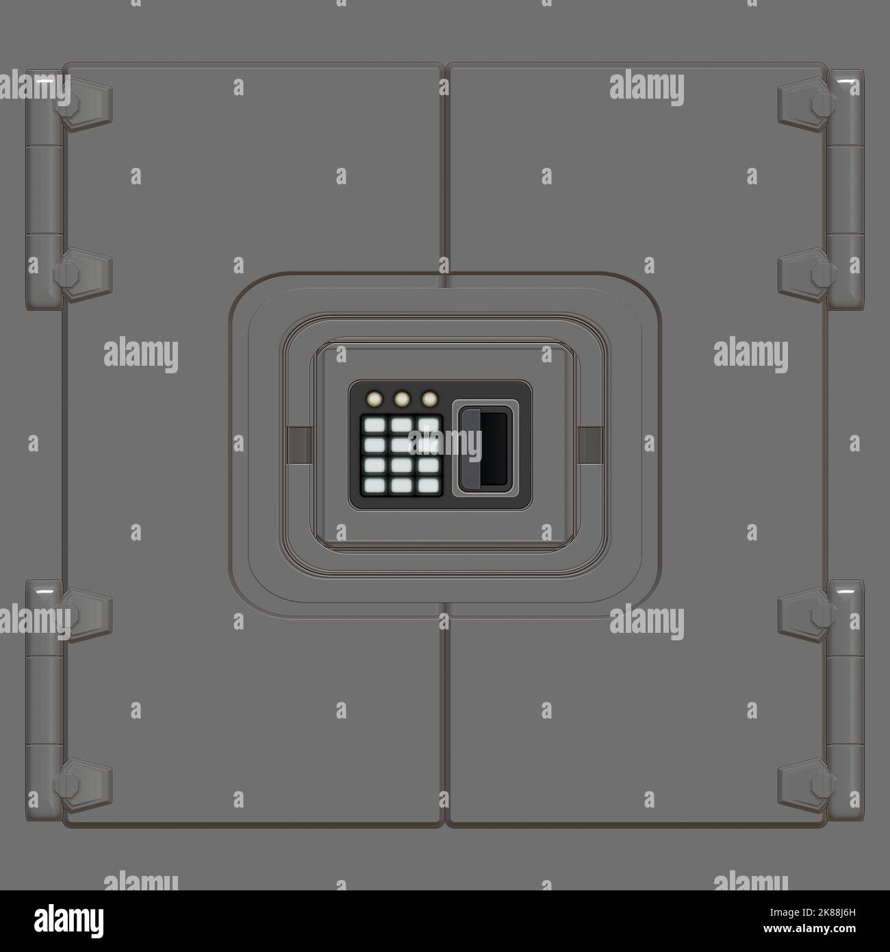 SciFi Door with keypad in the middle of door, seamless texture. Square ...