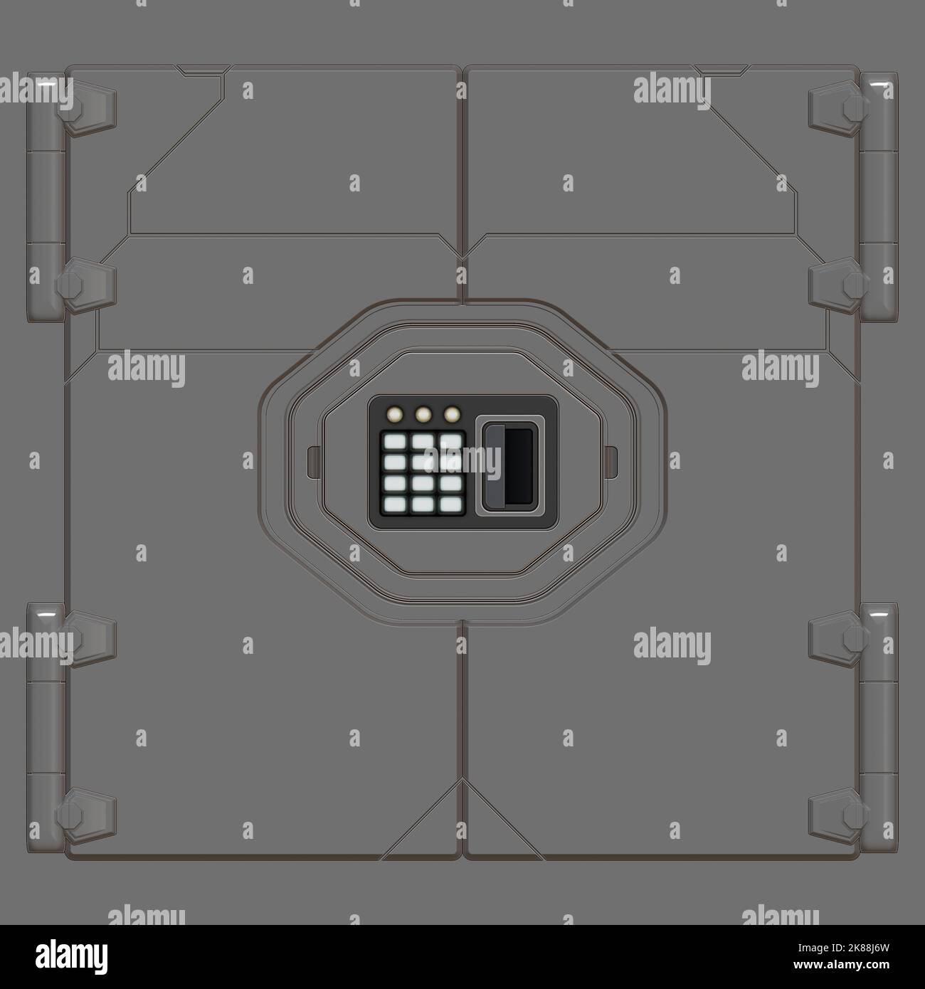 Sci Fi Door Texture Sci Fi Door With Keypad In The Middle Of Door,