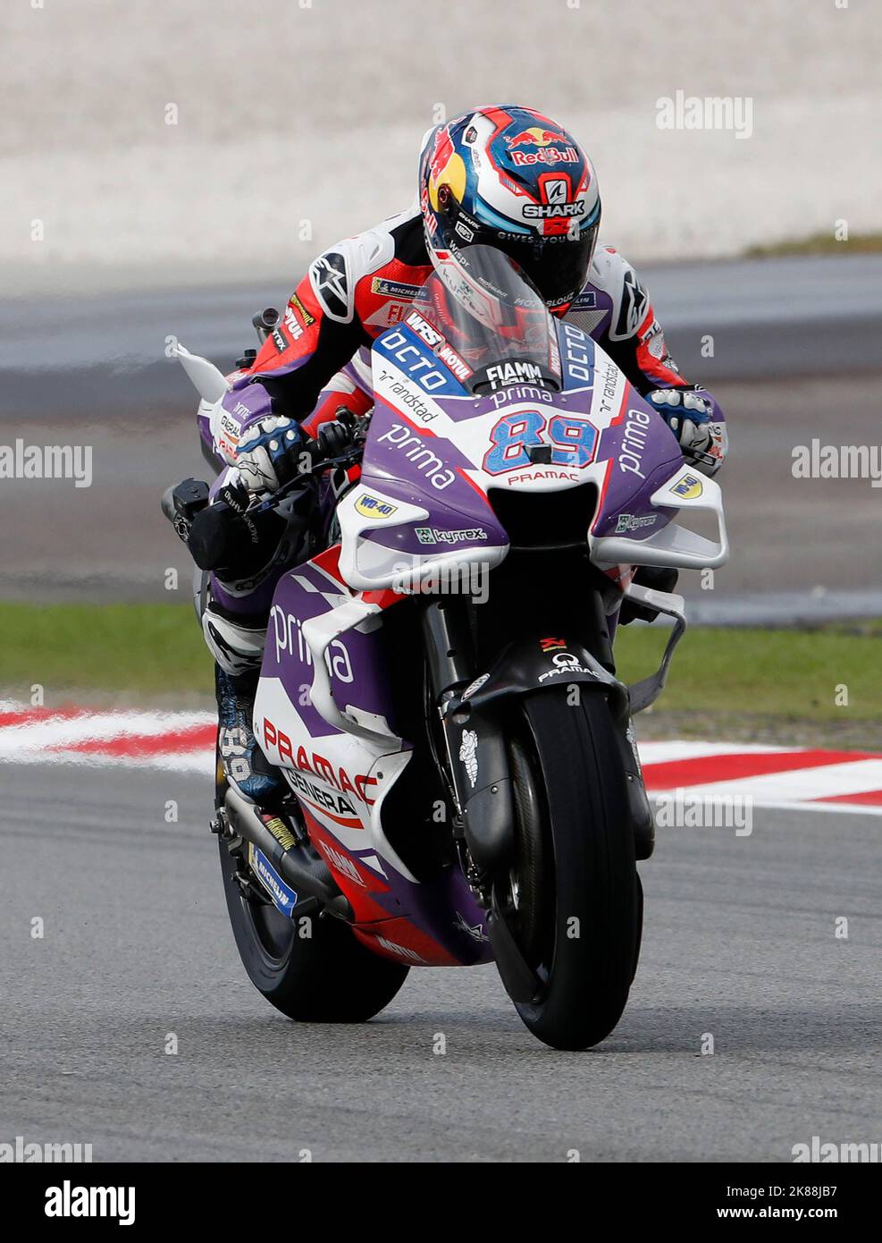 Spanish rider Jorge Martin of Prima Pramac Racing steers his bike ...