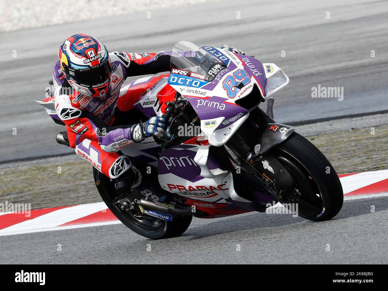 Spanish rider Jorge Martin of Prima Pramac Racing steers his bike ...