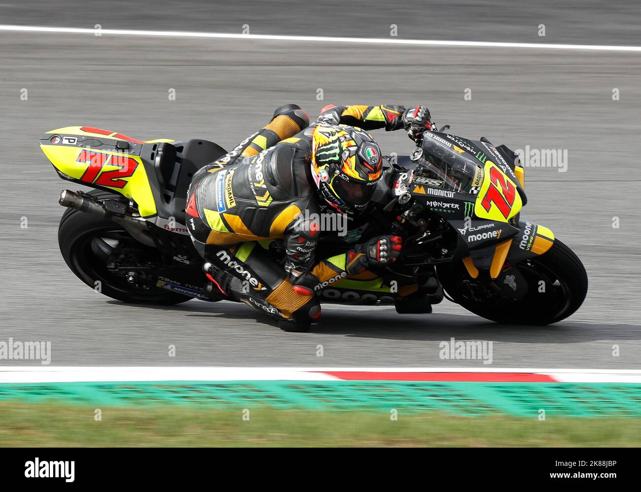 Italian rider Marco Bezzecchi of Mooney VR46 Racing Team steers his ...