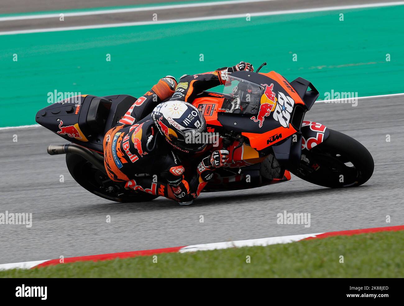 Portuguese rider Miguel Oliveira of Red Bull KTM Factory Racing steers his bike during the ...