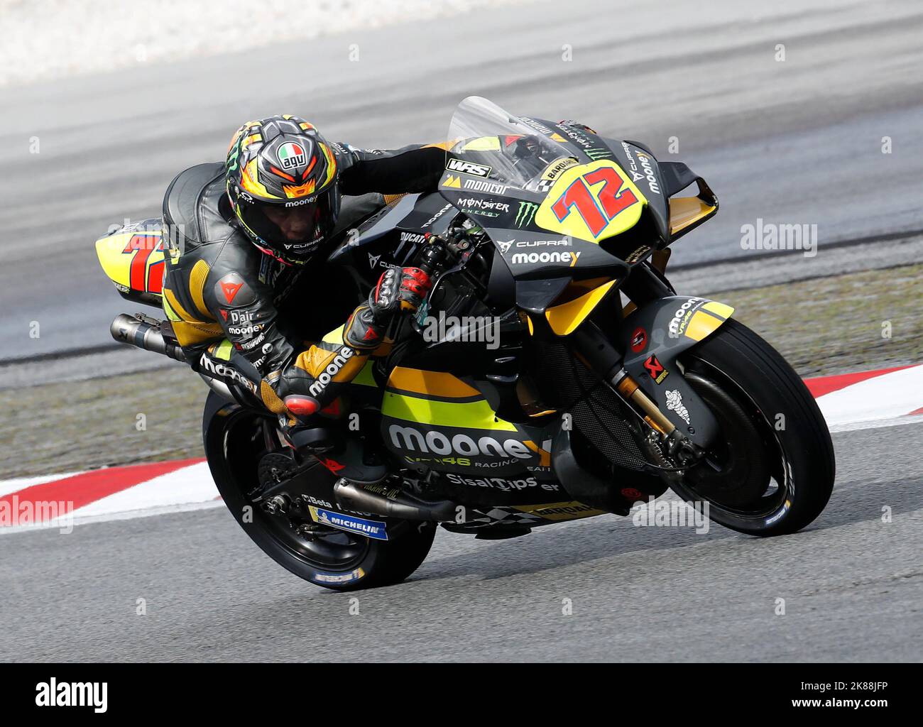 Italian rider Marco Bezzecchi of Mooney VR46 Racing Team steers his ...