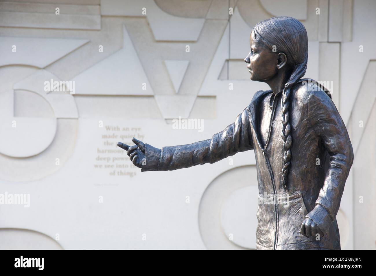 Life size bronze statue of young Swedish environmental activist Greta ...