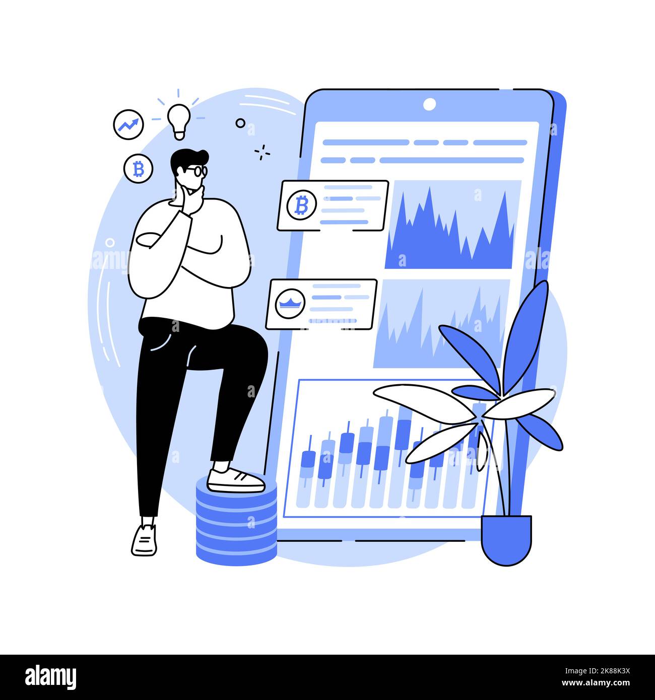 Cryptocurrency token isolated cartoon vector illustrations Stock Vector ...