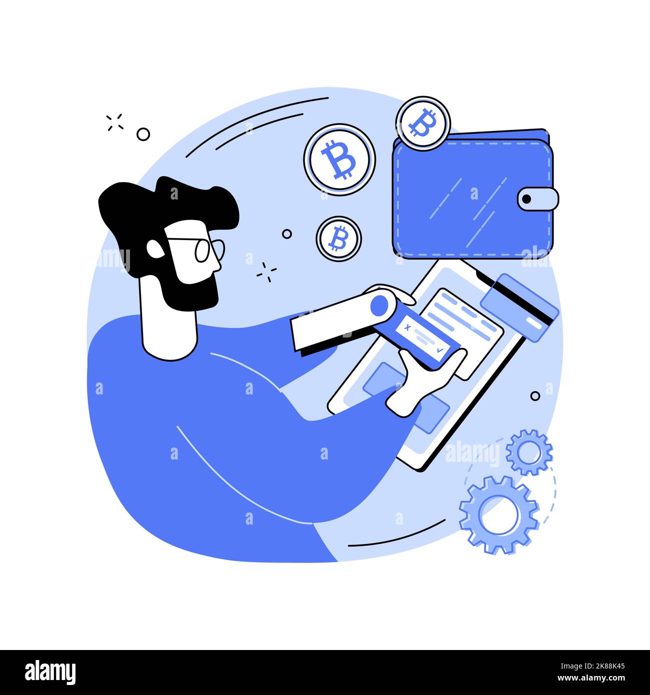 Digital currency wallet isolated cartoon vector illustrations Stock ...
