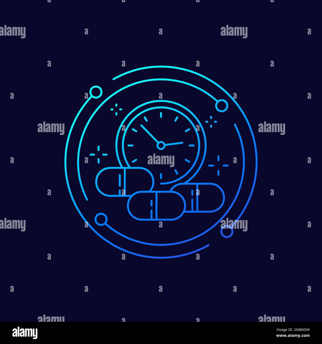 medication time line icon with pills, vector Stock Vector Image & Art ...