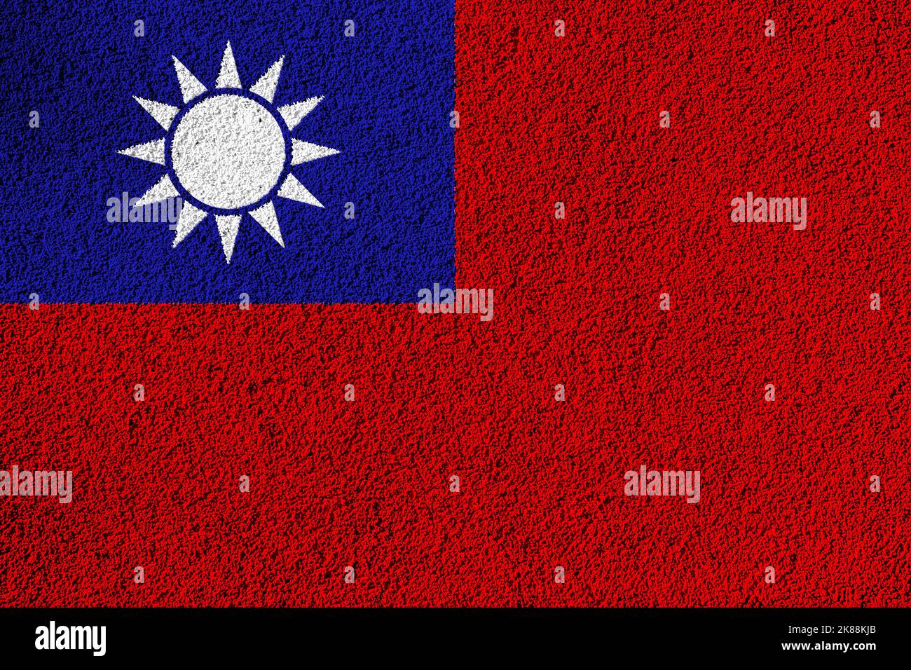 Taiwan flag or Taiwan banner on cement wall texture Stock Photo - Alamy