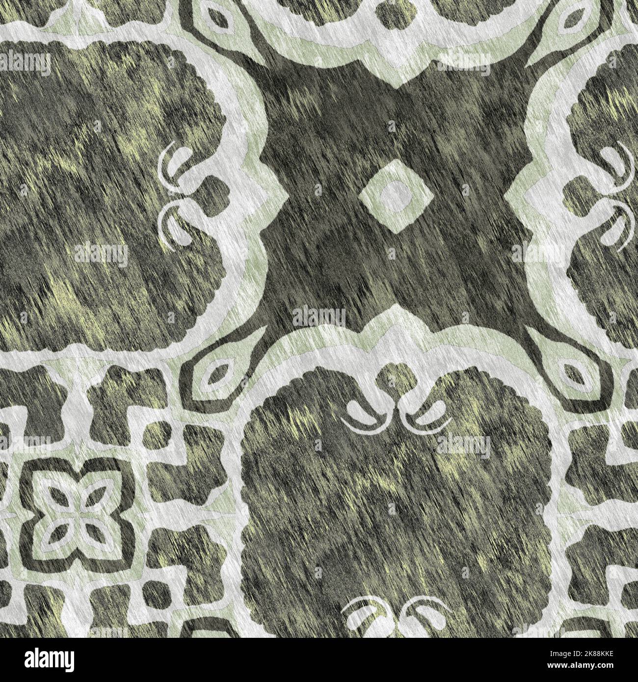 Mosaic geometric green seamless texture pattern. Trendy kaleidoscope ...