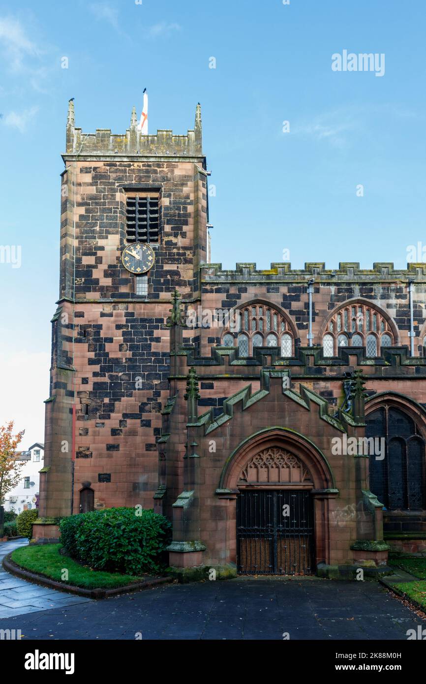 The parish church in Eccles a northern town in Greater Manchester Stock ...
