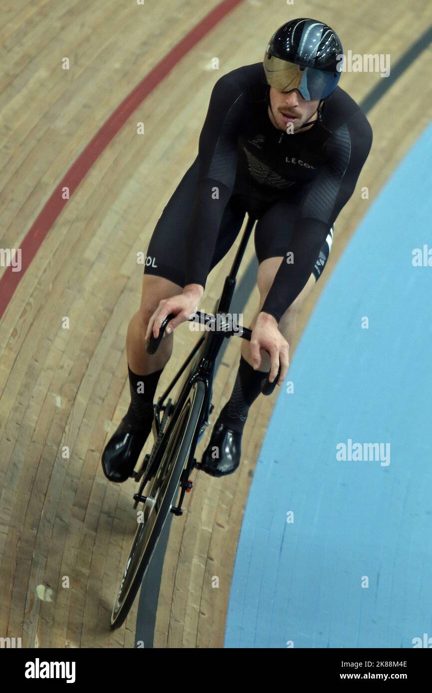 Sam DAKIN of New Zealand in the Men's sprint cycling at the 2022 Commonwealth games in the ...