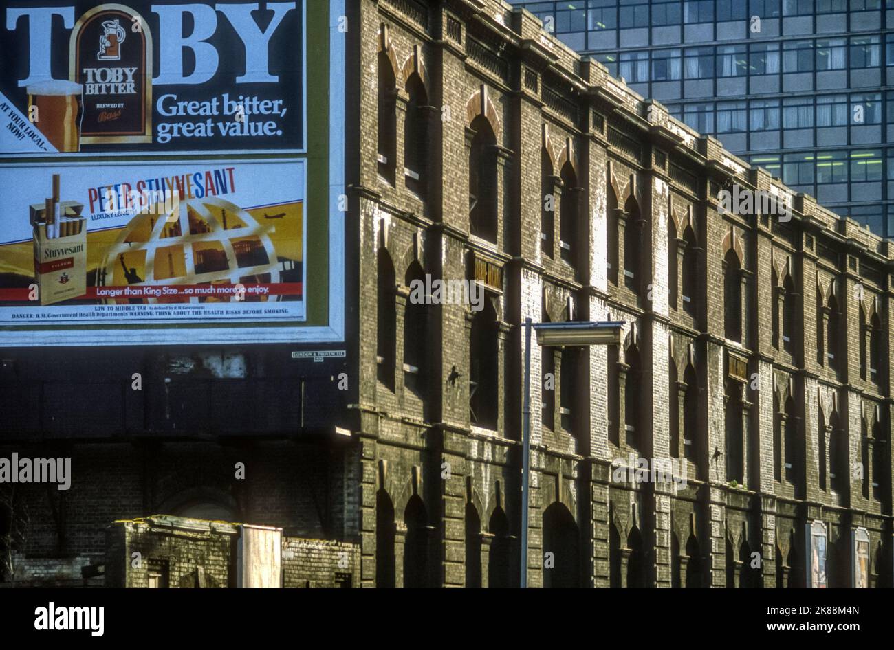 1980s archive Photograph of Farringdon Road, London. Buildings were ...