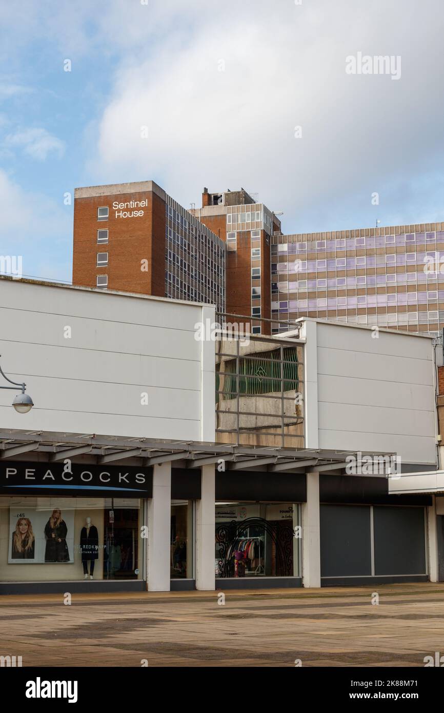 The shopping centre in Eccles a northern town in Greater Manchester ...