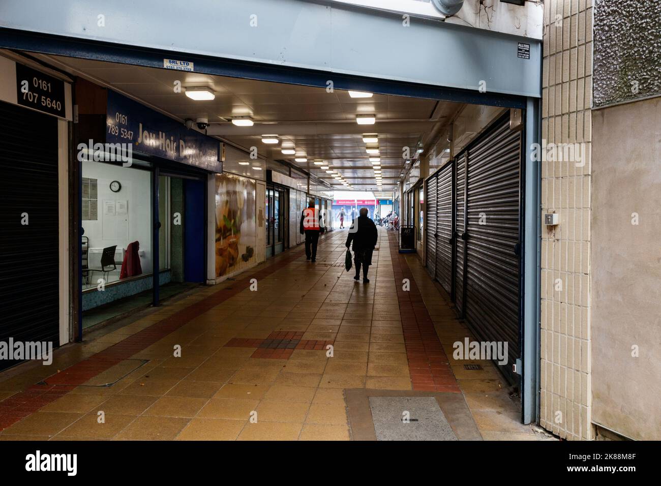 The shopping centre in Eccles a northern town in Greater Manchester ...