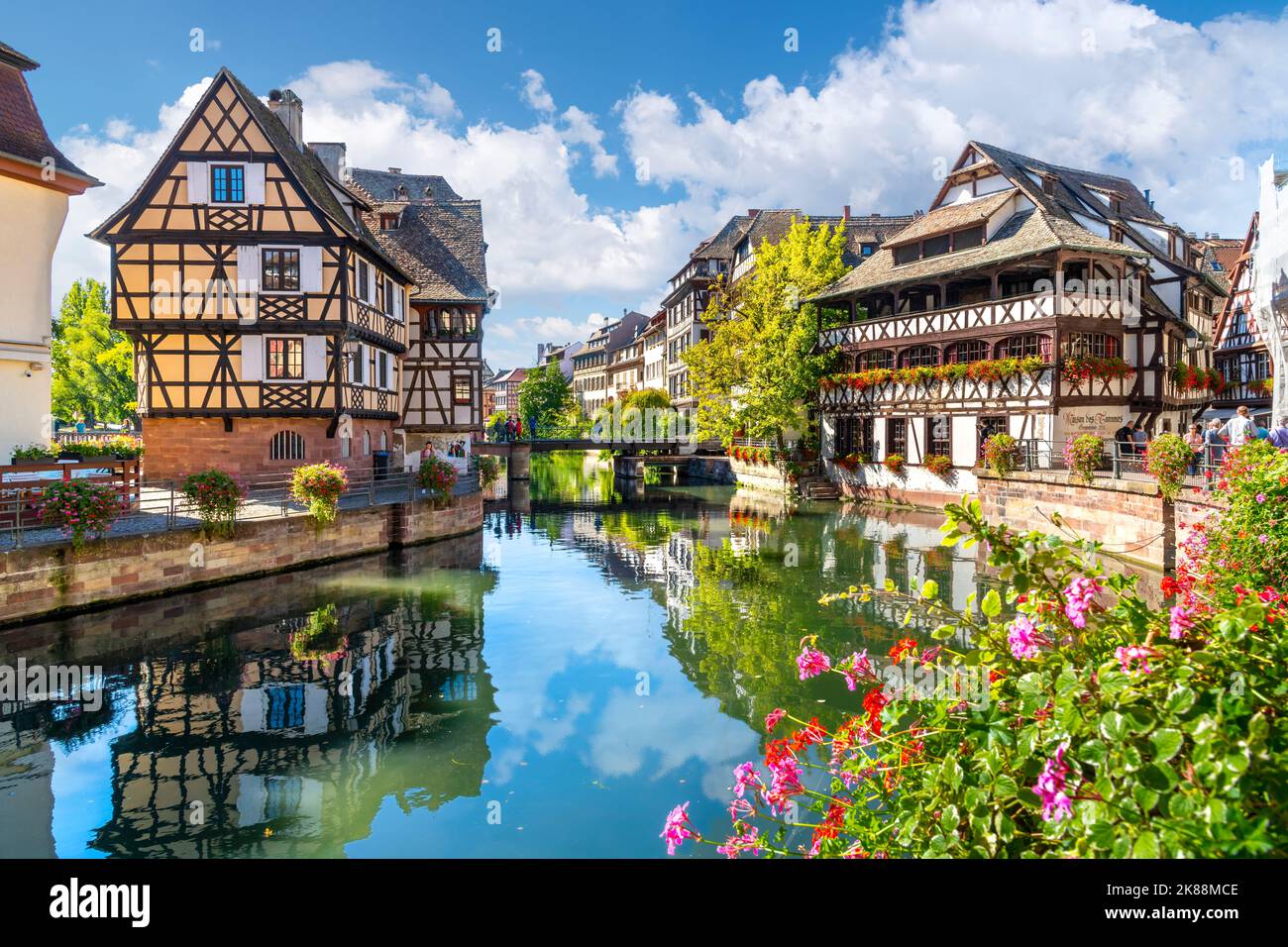 Picturesque half timbered buildings and the Maison des Tanneurs tanners ...