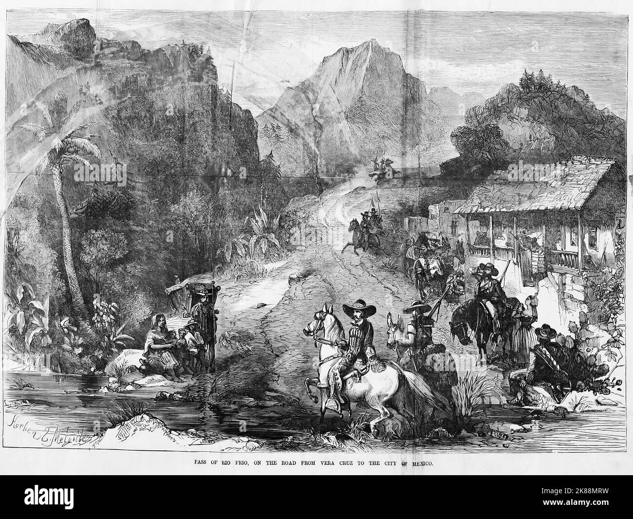 Pass of Rio Frio, on the road from Vera Cruz to the City of Mexico ...