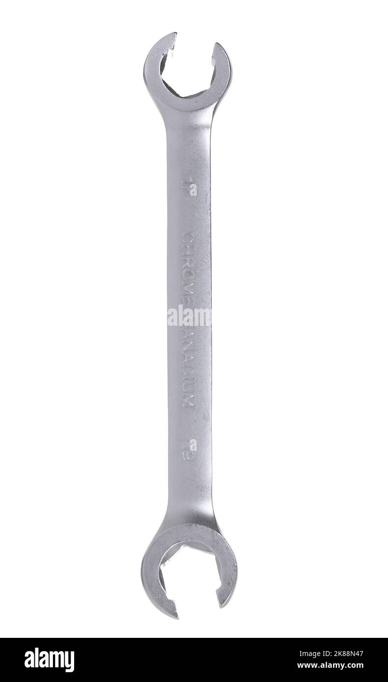 Break pipe spanner isolated over white background Stock Photo - Alamy