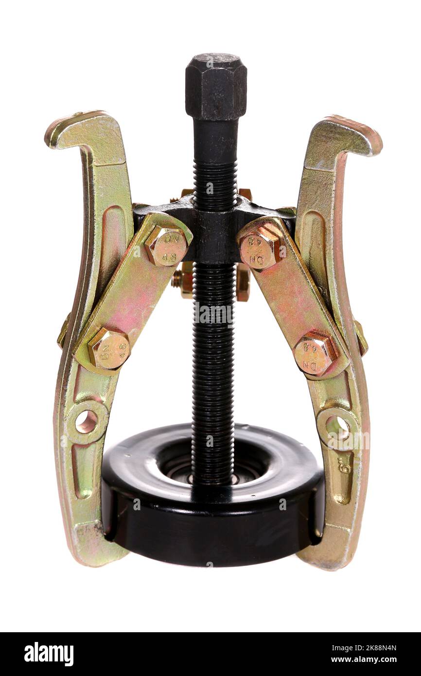 Three jaw inner bearing puller isolated over white background Stock ... Three jaw inner bearing puller isolated over white background Stock ...