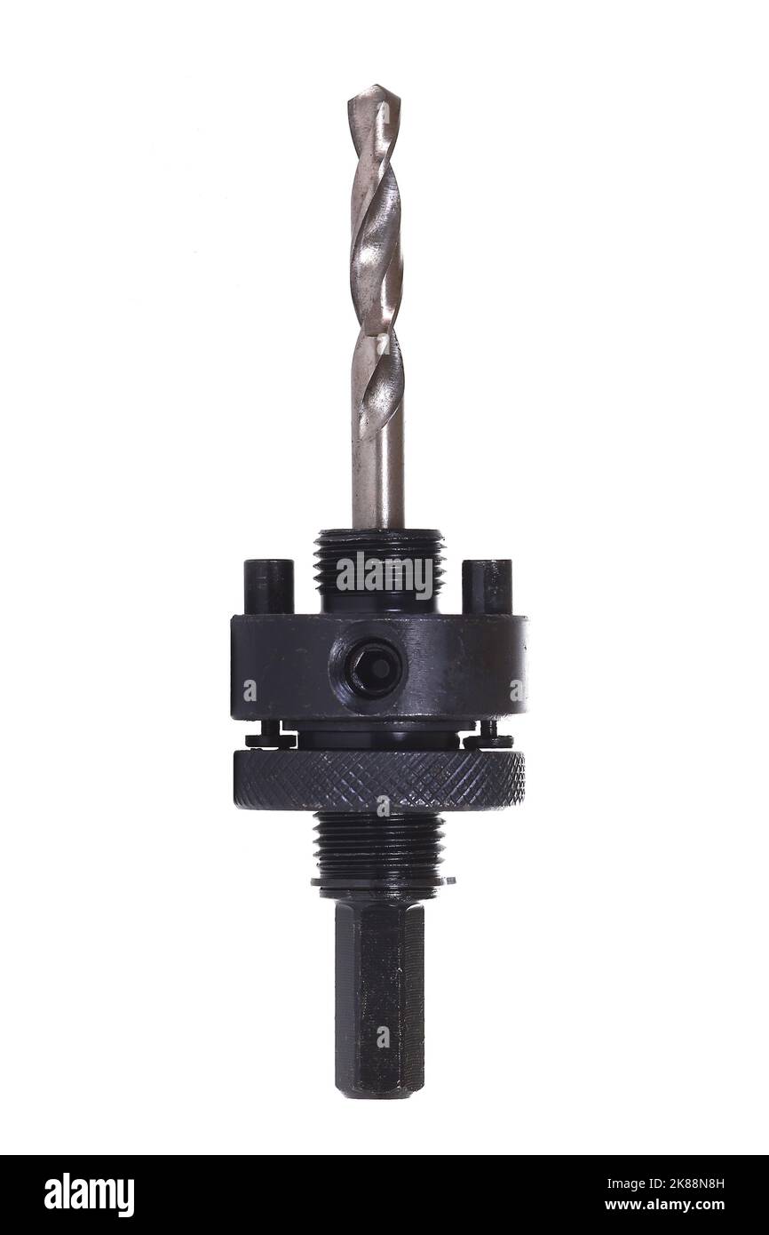 Circle drill bits holder isolated over white background Stock Photo - Alamy