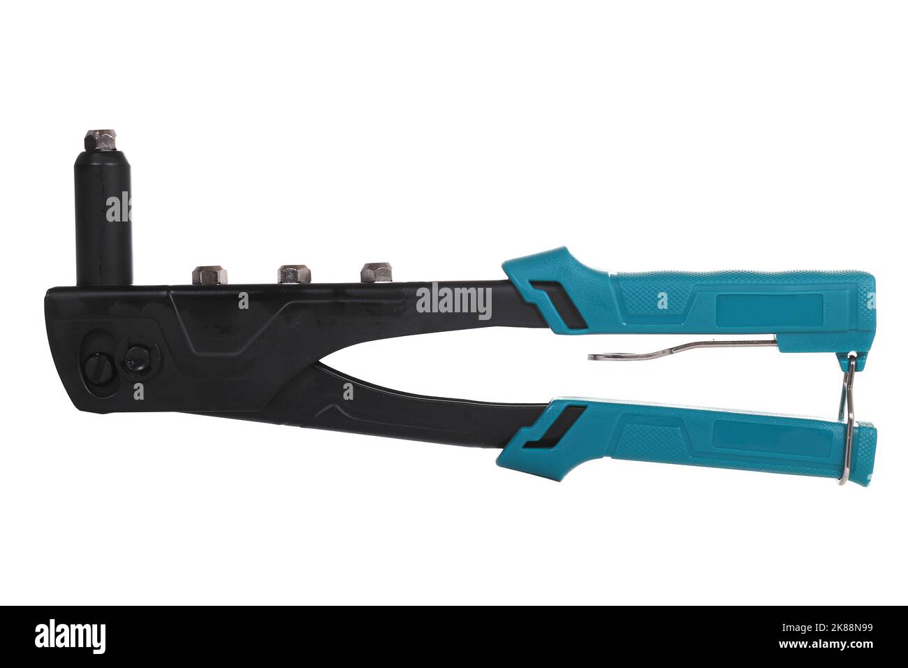 Green hand riveter isolated over white background Stock Photo - Alamy