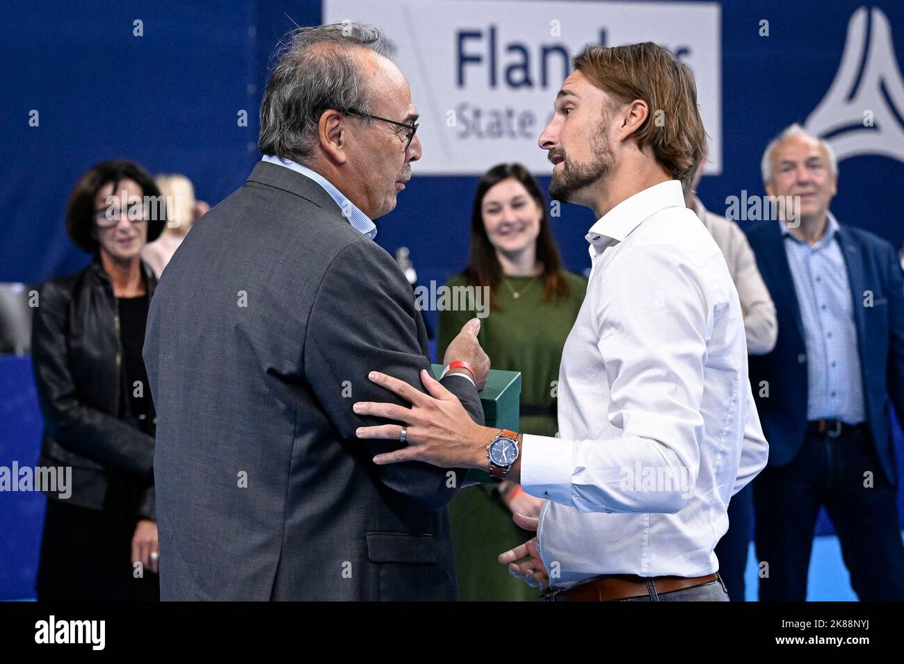 Illustration shows a celebration ceremony for Belgian former tennis ...