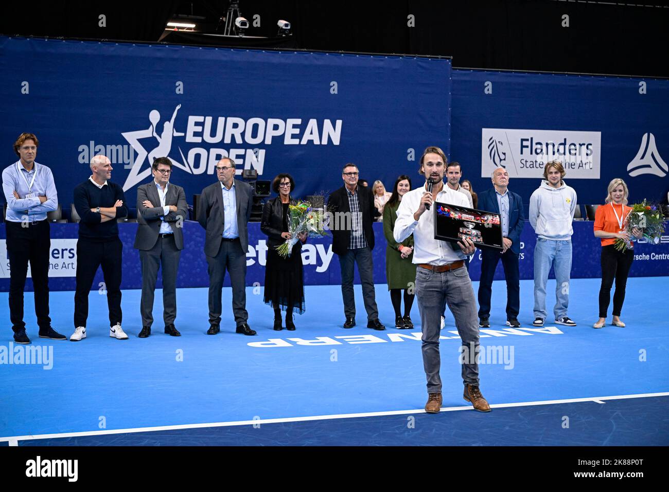 Illustration shows a celebration ceremony for Belgian former tennis ...